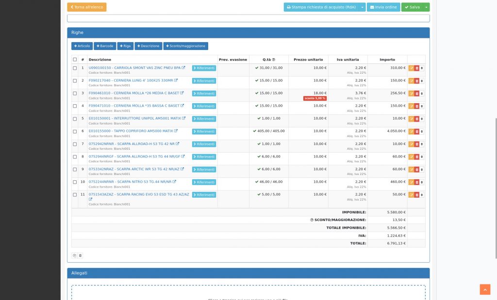 Riordino a fornitori – OpenSTAManager